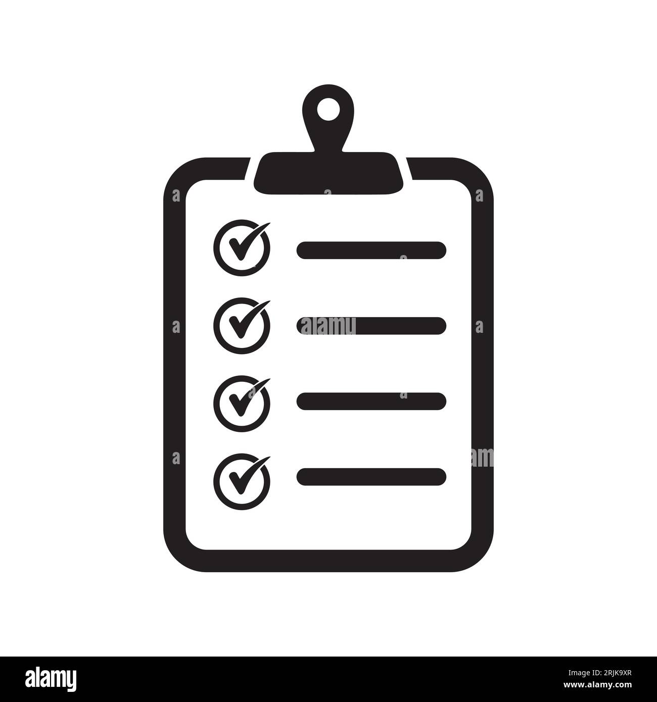 Clipboard with checklist icon, symbol for web site and app design ...