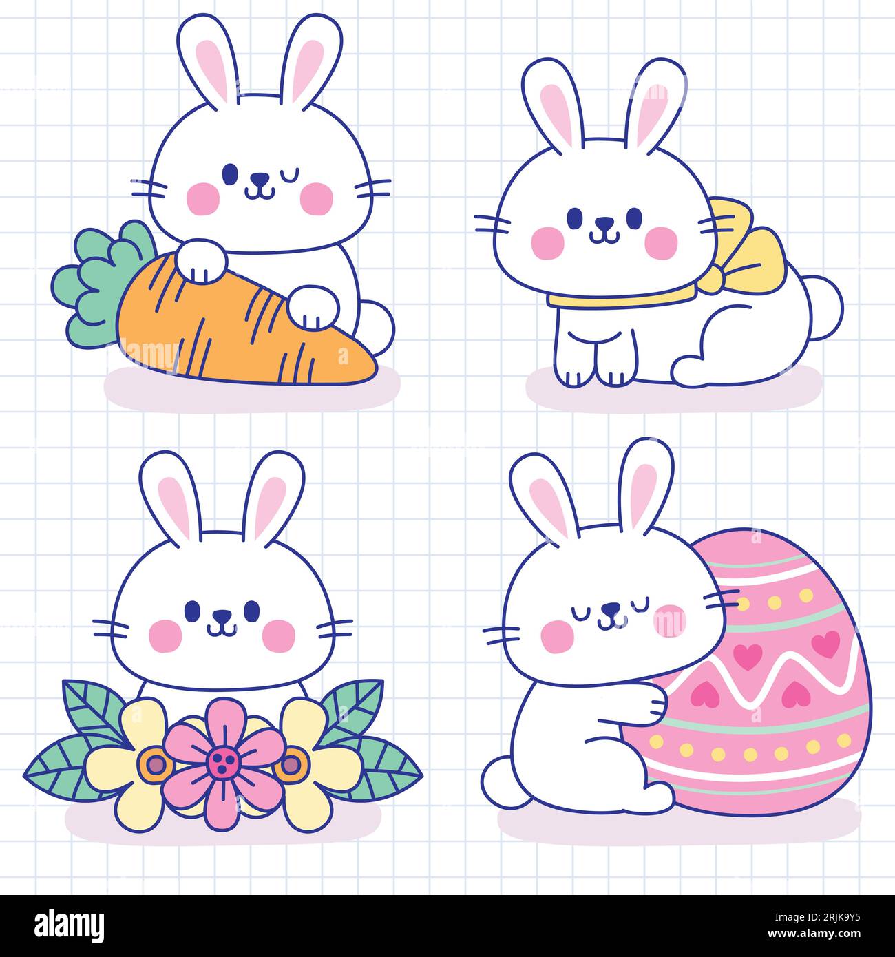 Hand drawn easter bunny collection Stock Vector Image & Art - Alamy
