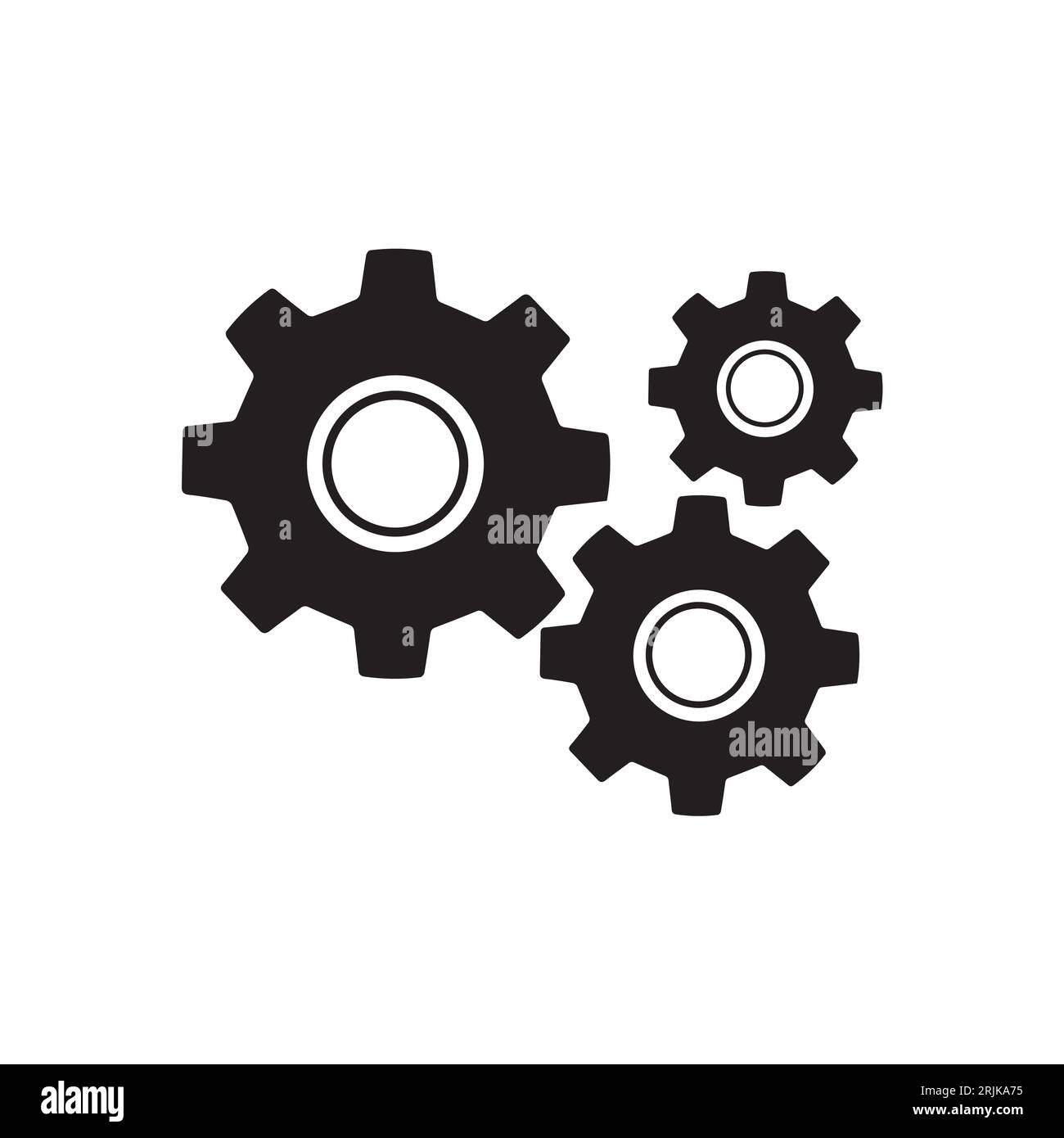 Gear icon vector Black and White Stock Photos & Images - Alamy