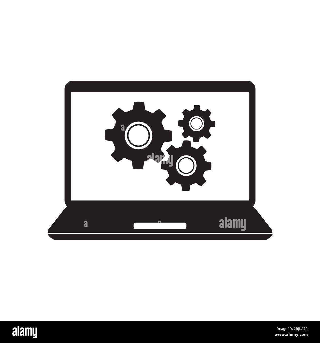 Technical support icon. Computer service. Gears screen laptop. Isolated ... Technical support icon. Computer service. Gears screen laptop. Isolated ...