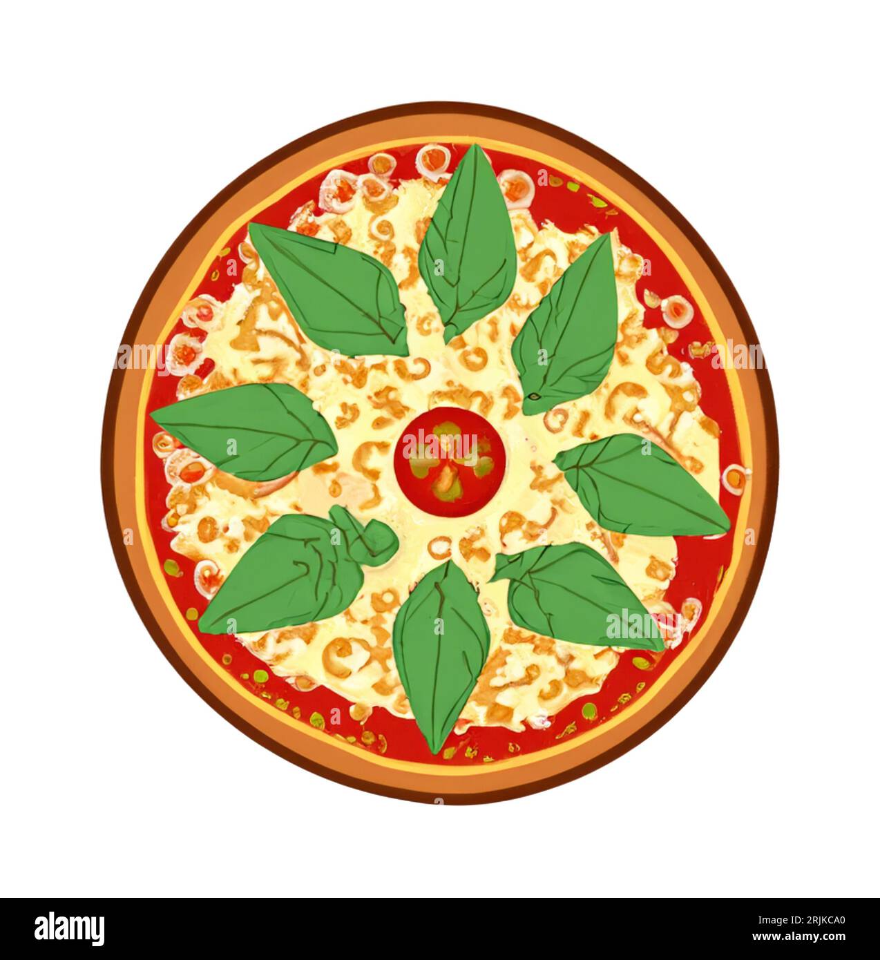 illustration of pepperoni pizza isolated on white background Stock ...