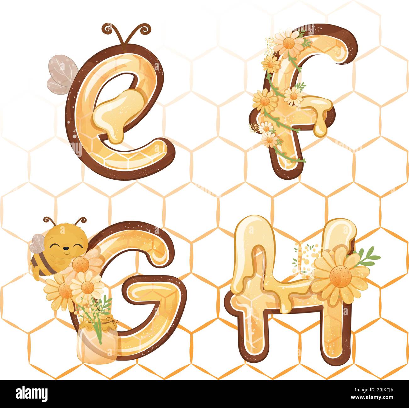 Cute decorative alphabet vector Stock Vector Image & Art - Alamy