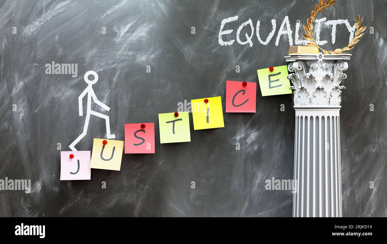 Justice leads to Equality - a metaphor showing how justice makes the ...