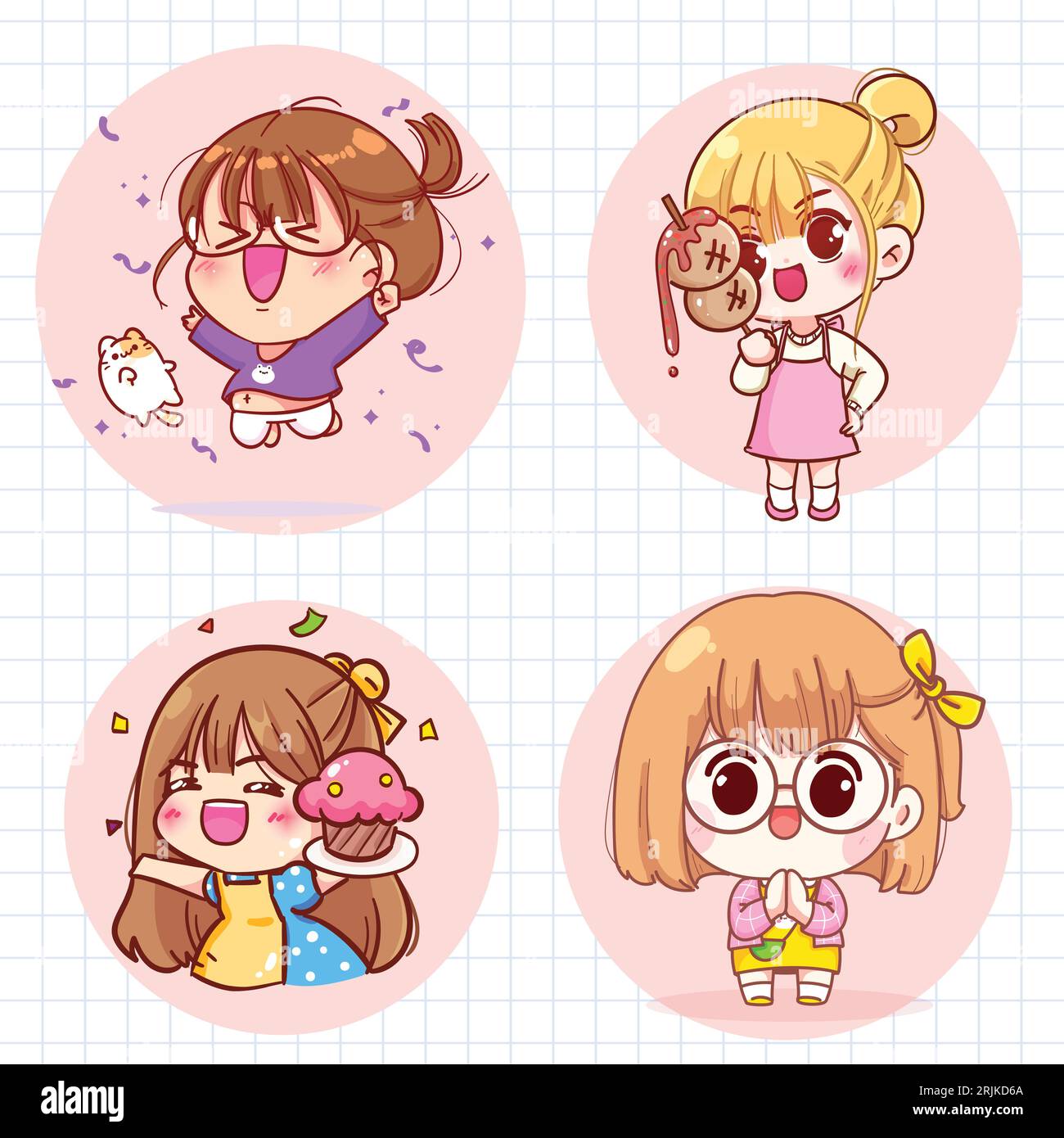 Cute little girl vector illustration Stock Vector Image & Art - Alamy