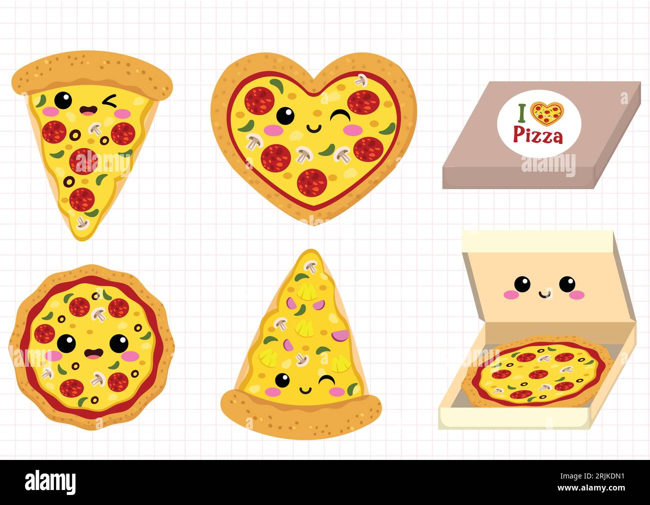 Happy face pizza character hi-res stock photography and images - Alamy