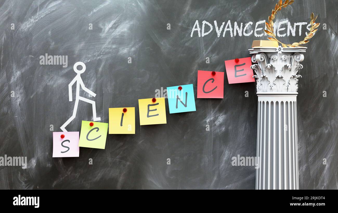 Science leads to Advancements - a metaphor showing how science makes ...