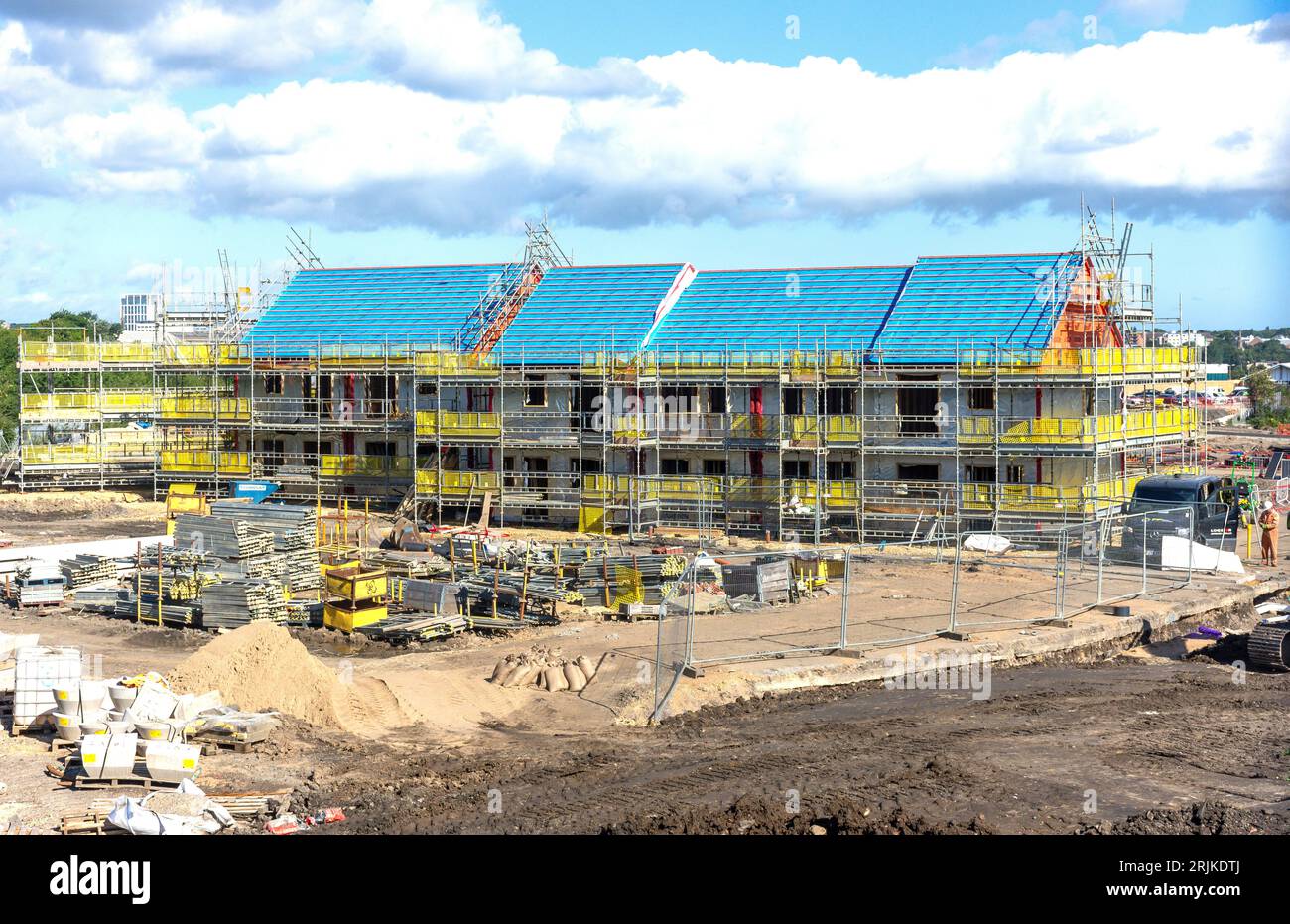 New housing construction site, St James Road, Gateshead, Tyne and Wear ...