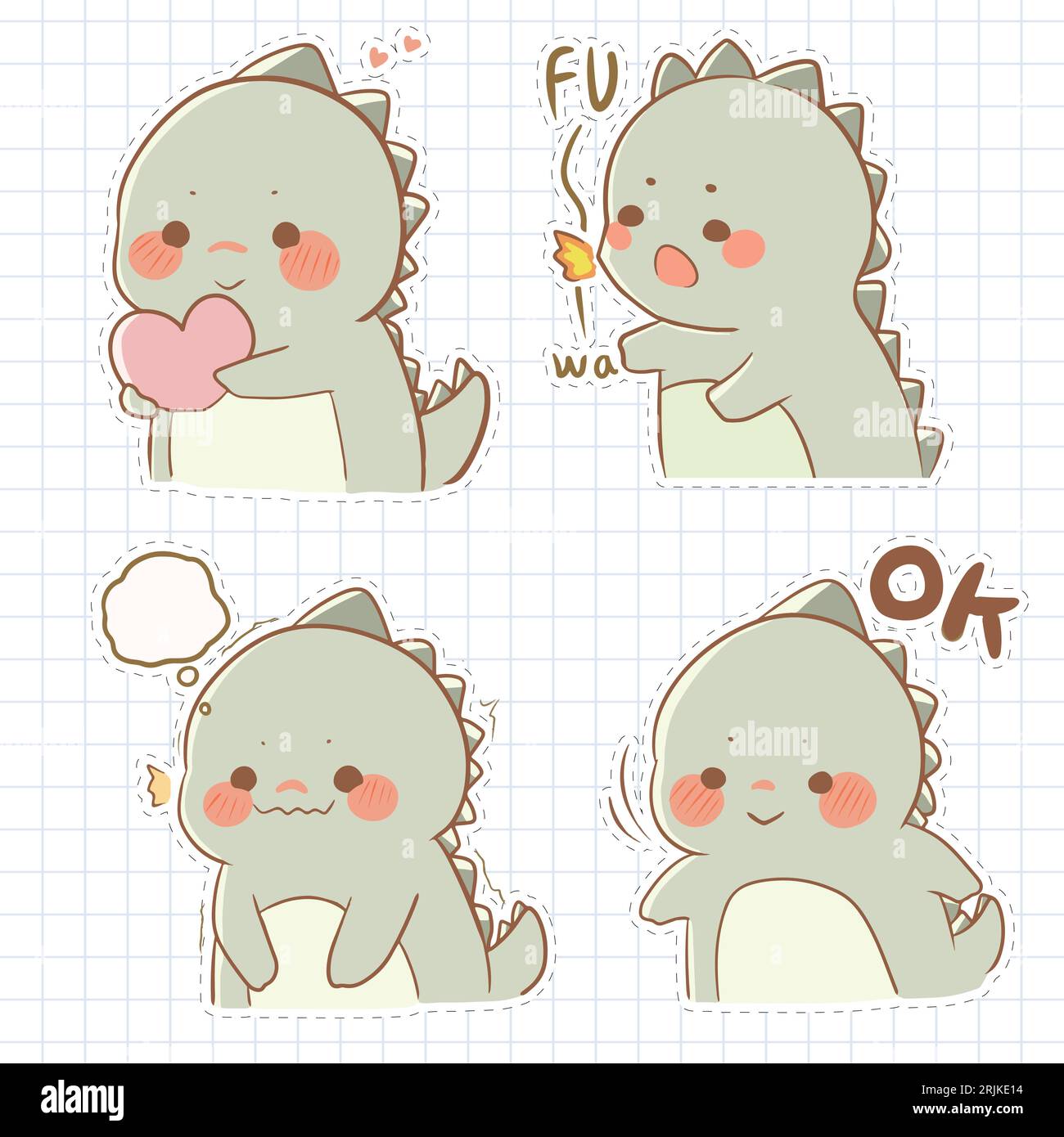 Set of cute kawaii monsters. Hand drawn vector illustration Stock ...