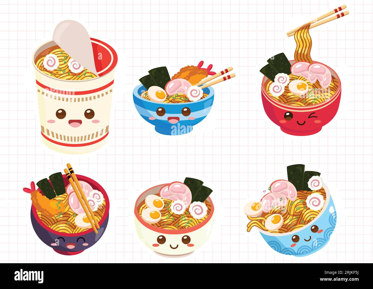 Set of cute noodle kawaii vector Stock Vector Image & Art - Alamy