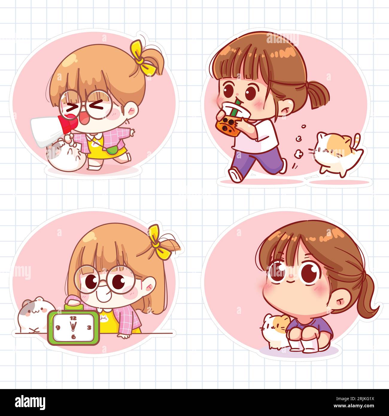 Cute little girl vector illustration Stock Vector Image & Art - Alamy