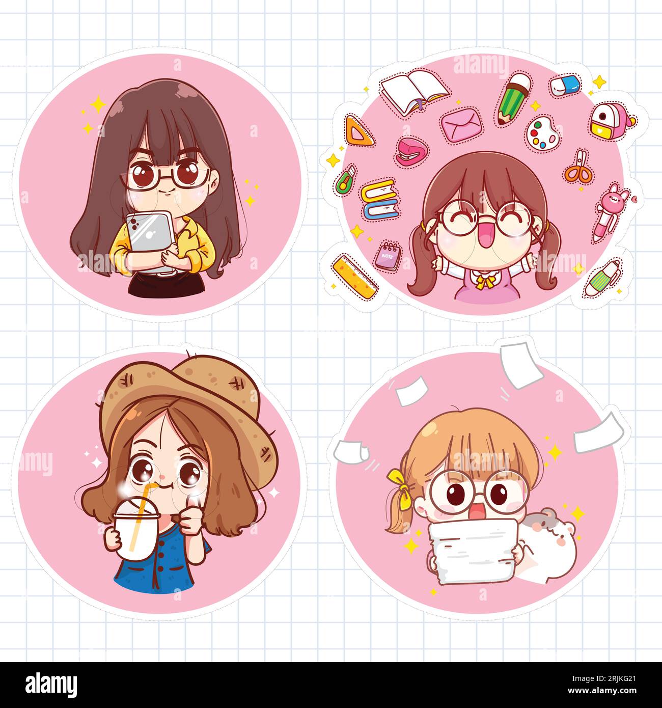 Cute little girl vector illustration Stock Vector Image & Art - Alamy