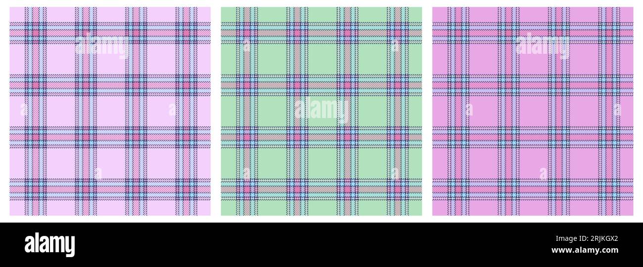 Tartan check plaid texture seamless pattern in pink, blue,green, yellow ...