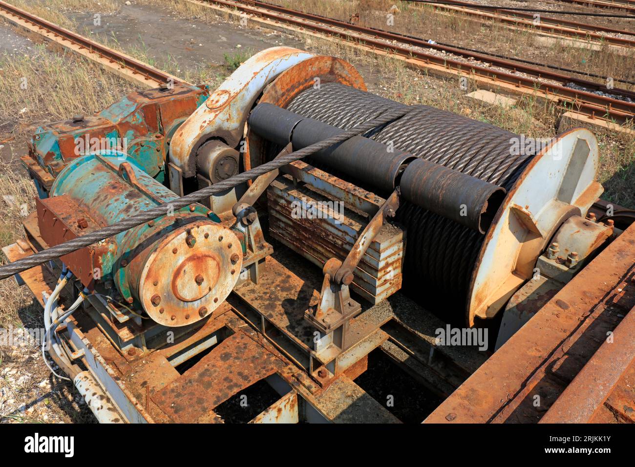 winch in a shipyard Stock Photo - Alamy