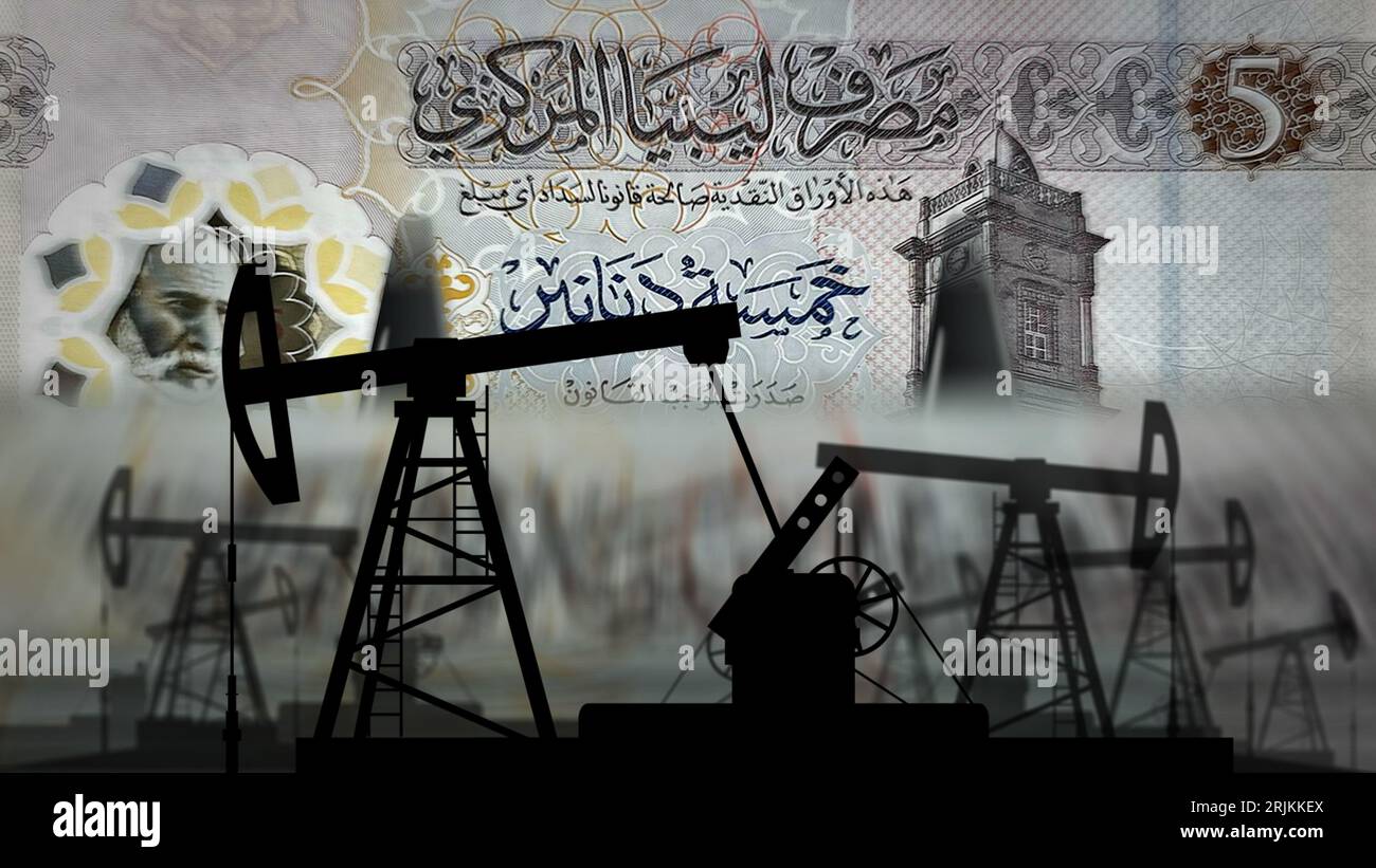 Libyan money Libya Dinar money counting machine with oil pump ...