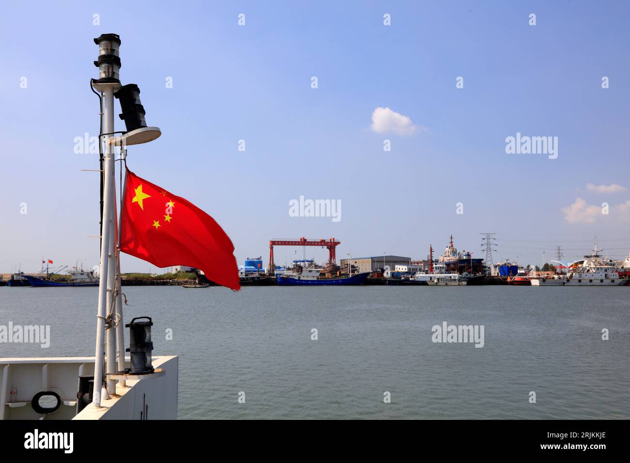 shipbuilding plant wharf scenery, Luannan County, Hebei Province, China ...