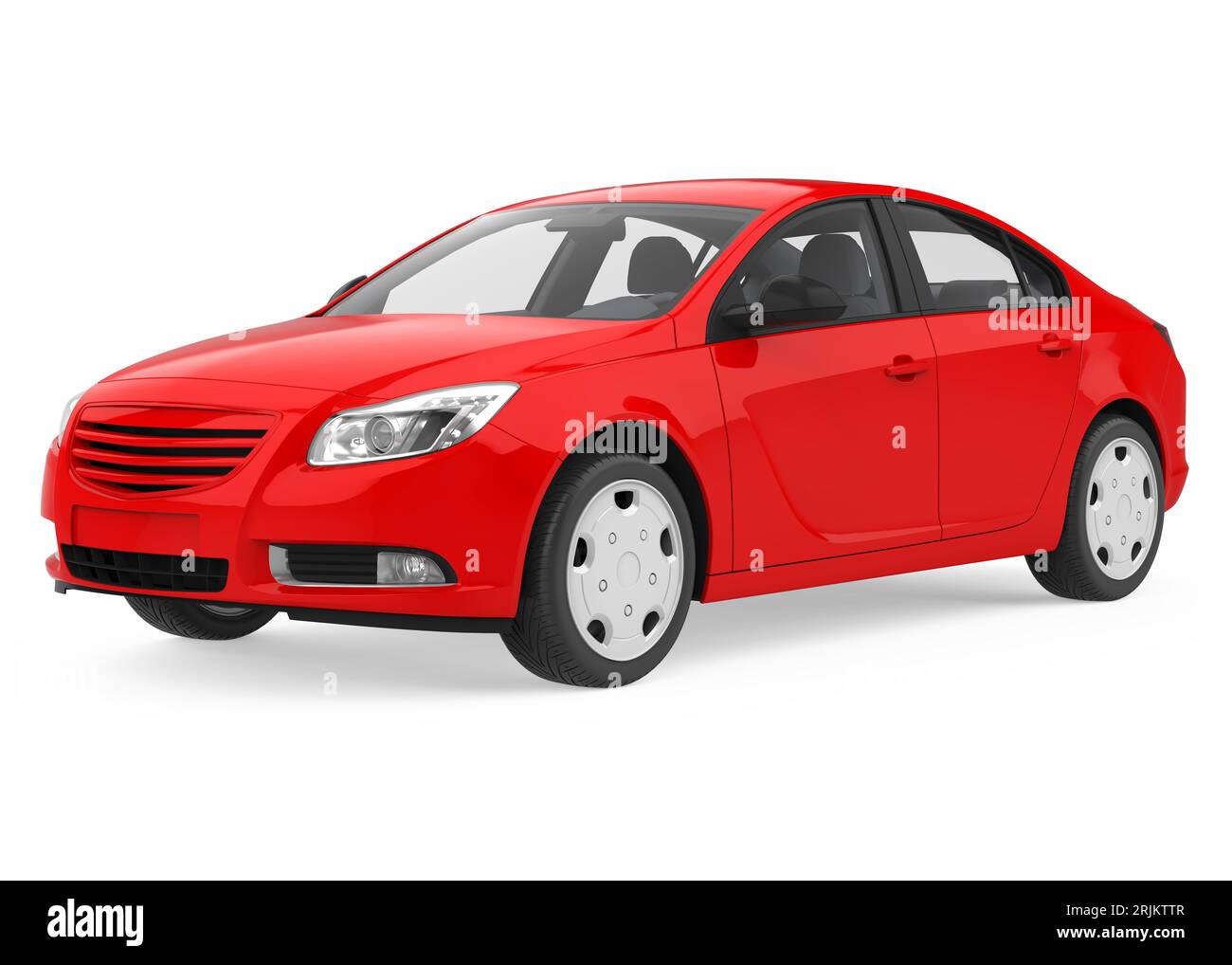 Red Sedan Car Isolated Stock Photo - Alamy