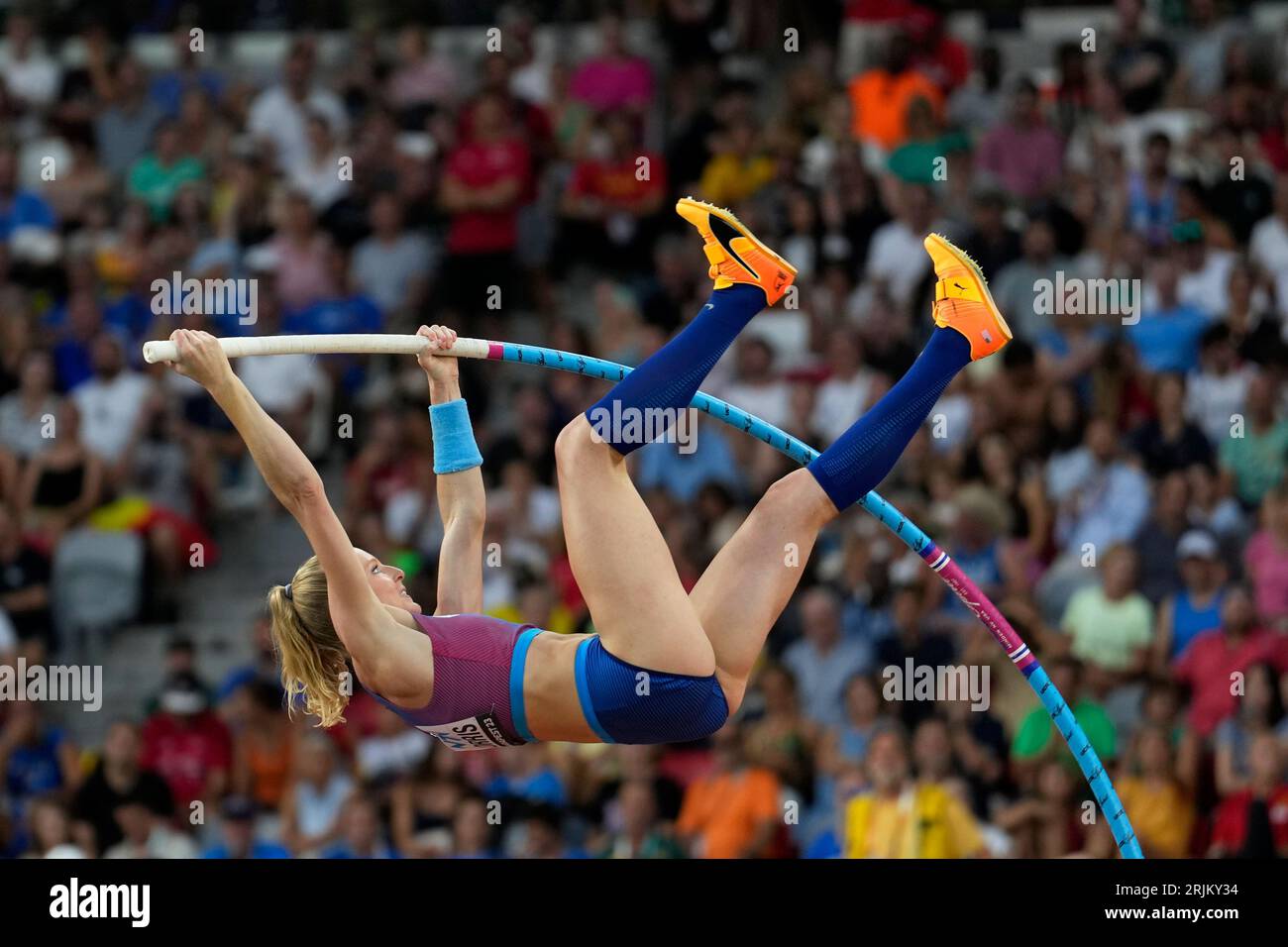 Sandi Morris, of the United States, makes an attempt in the Women's ...