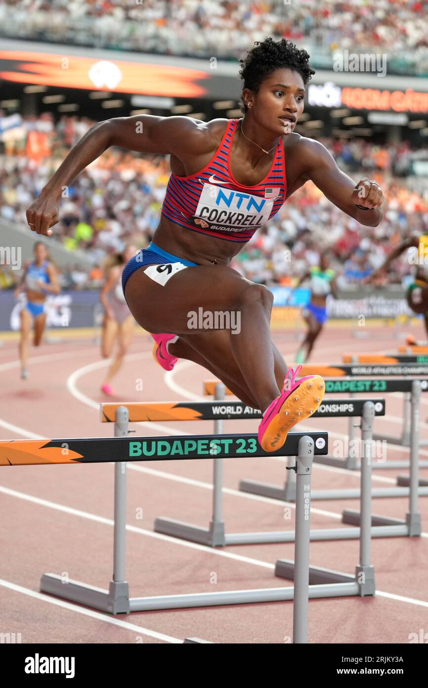 Anna Cockrell, of the United States, competes in a women's 400 meter ...