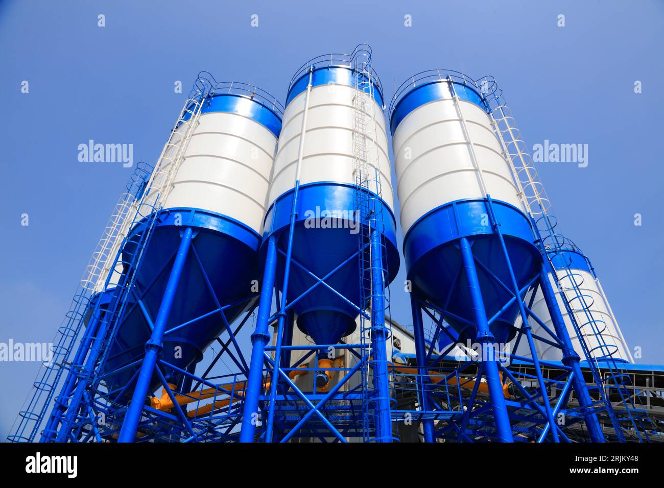 Commercial concrete mixing plant mechanical equipment in a factory ...