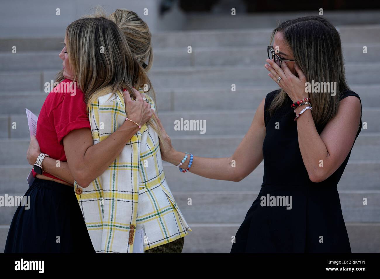 Covenant School parents Mary Joyce, left, Melissa Alexander and Sarah ...