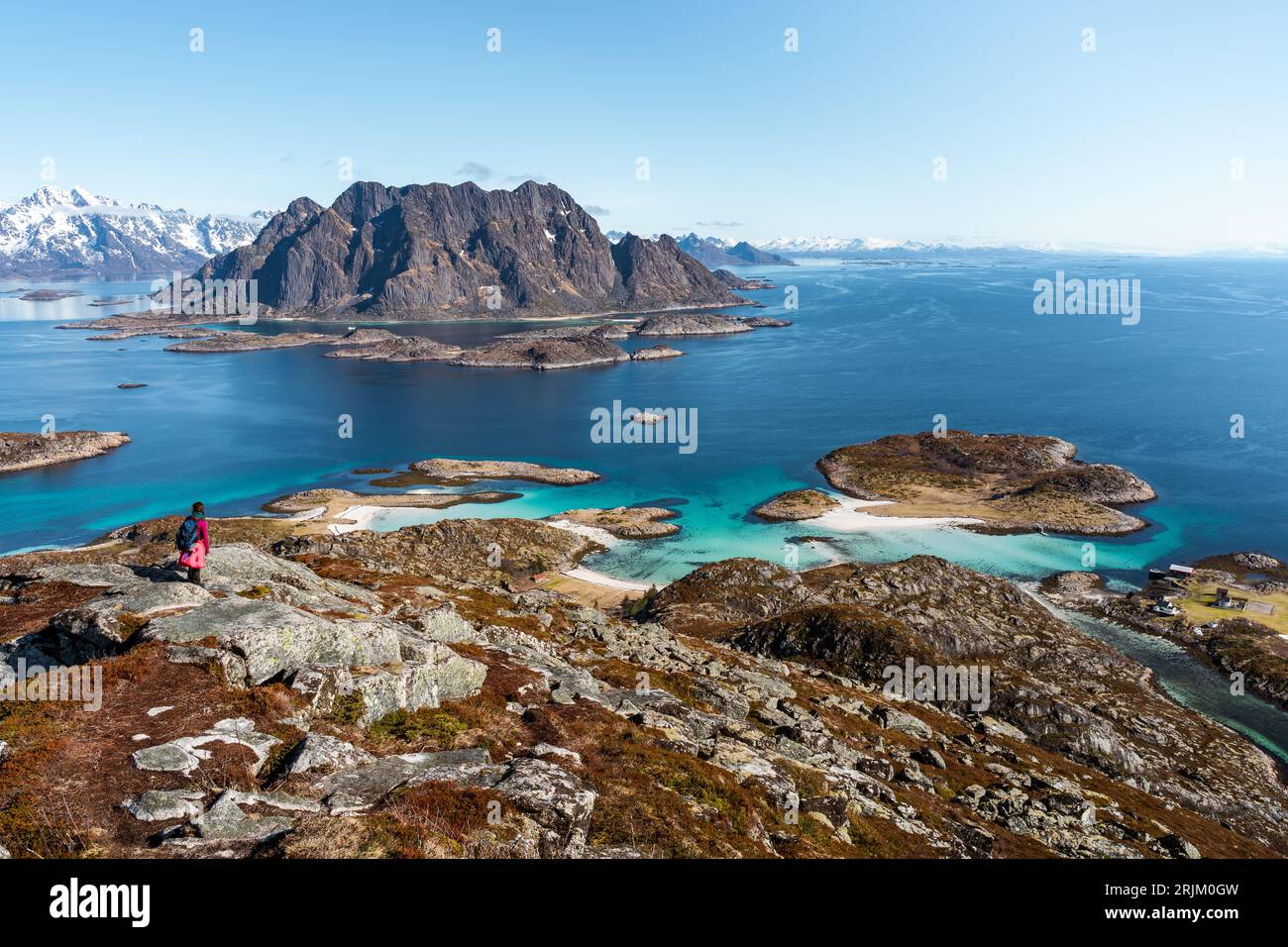 The highest point on the island of Skrova near the Lofoten Islands ...