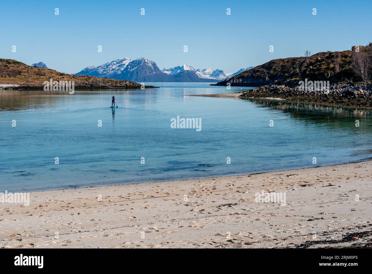 The island of Skrova, just off the lofoten islands coast line Stock ...