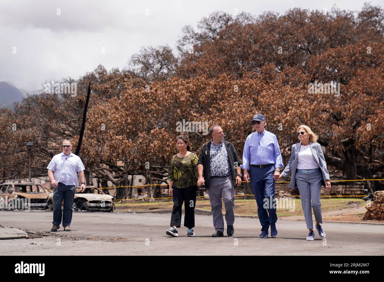 President Joe Biden and first lady Jill Biden walk with Hawaii Gov ...