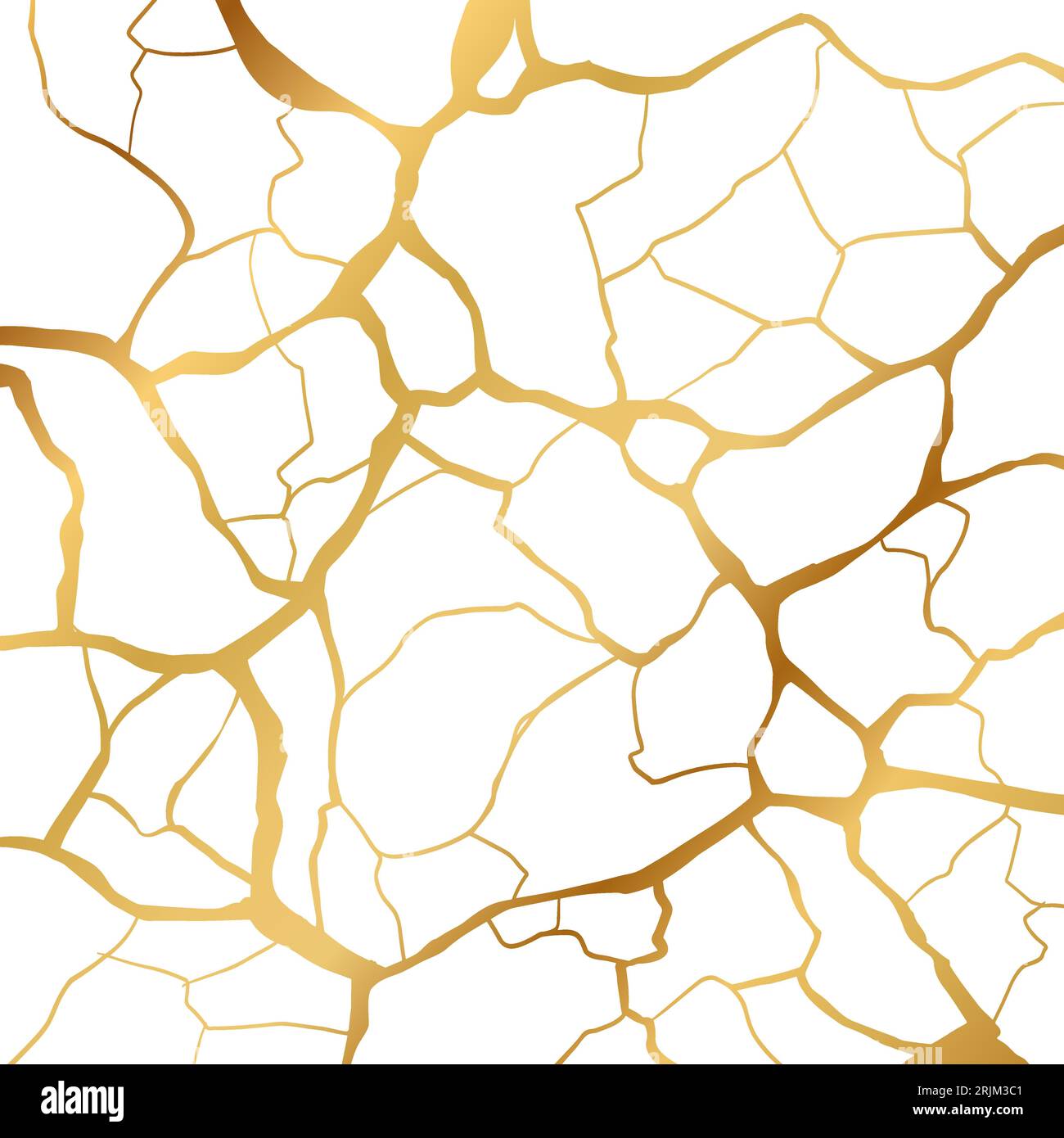 Gold kintsugi repair cracks background texture vector illustration ...