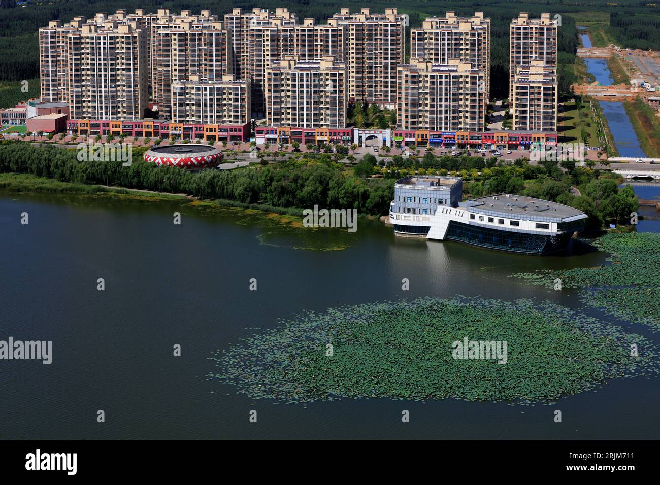 waterfront city architectural scenery, China Stock Photo - Alamy