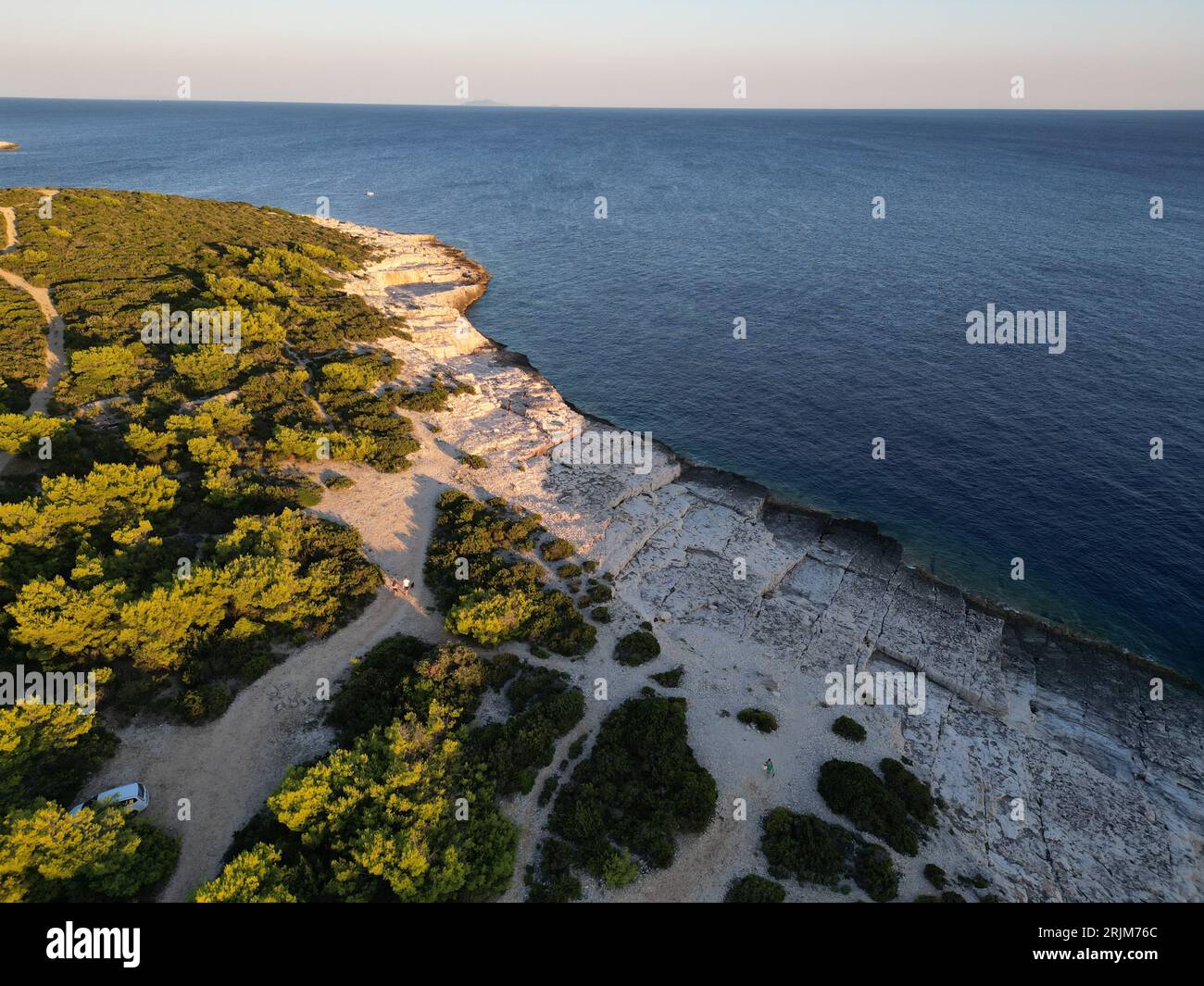 at sunset Vis Island, in Italian Lissa, island of Croatia in the ...