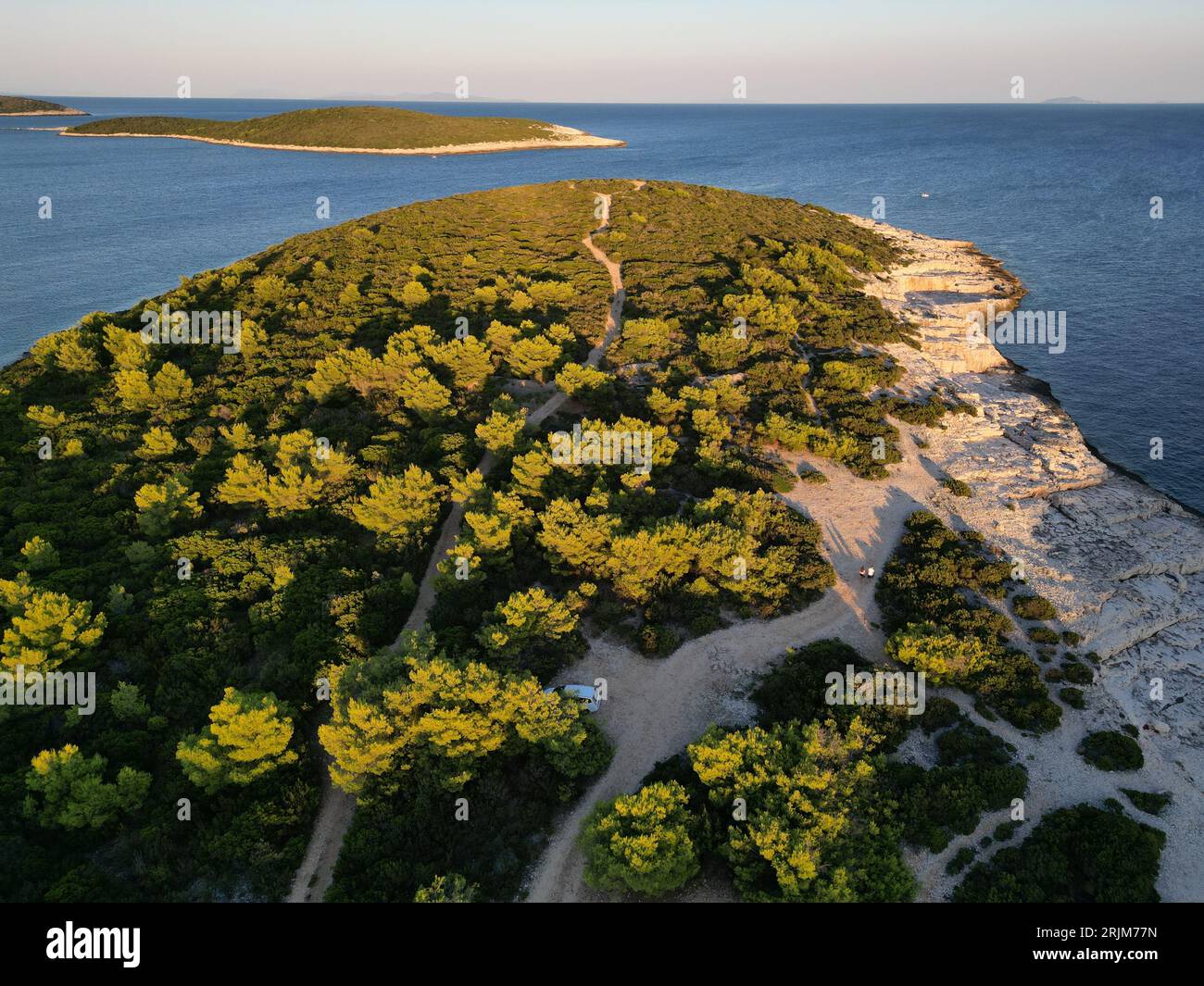 at sunset Vis Island, in Italian Lissa, island of Croatia in the ...