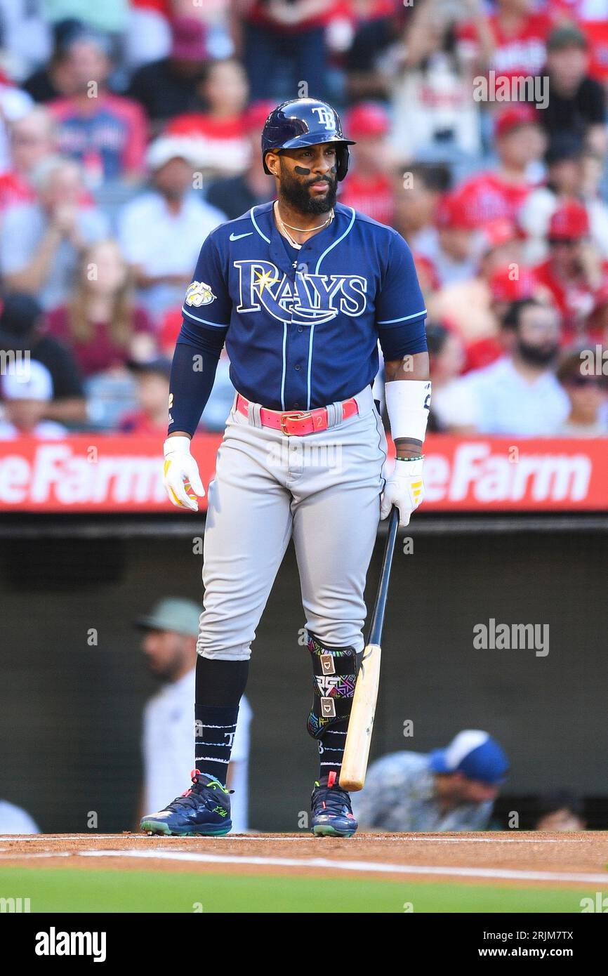 ANAHEIM, CA - AUGUST 18: Tampa Bay Rays first baseman Yandy Diaz (2 ...