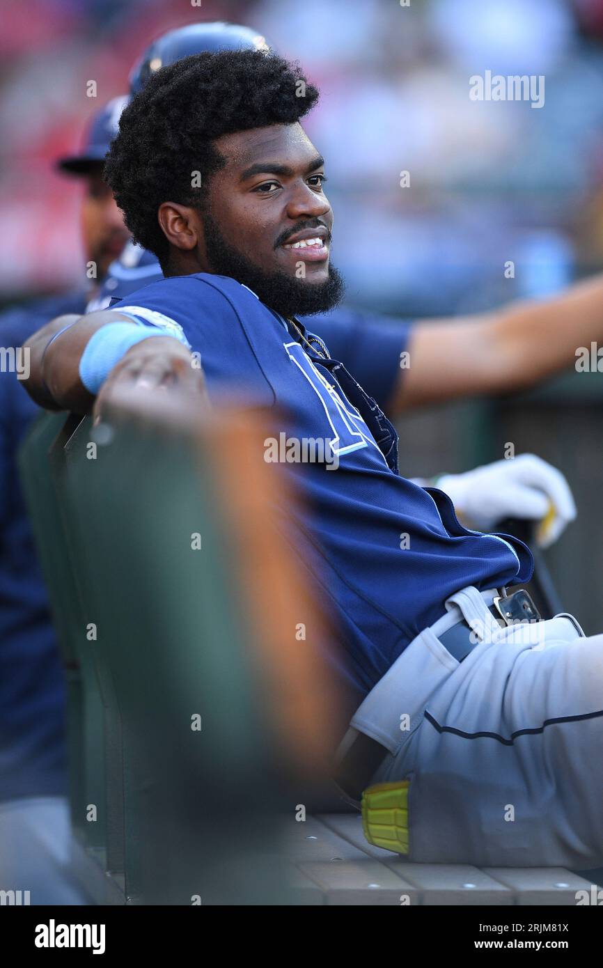 ANAHEIM, CA - AUGUST 18: Tampa Bay Rays shortstop Osleivis Basabe (37 ...