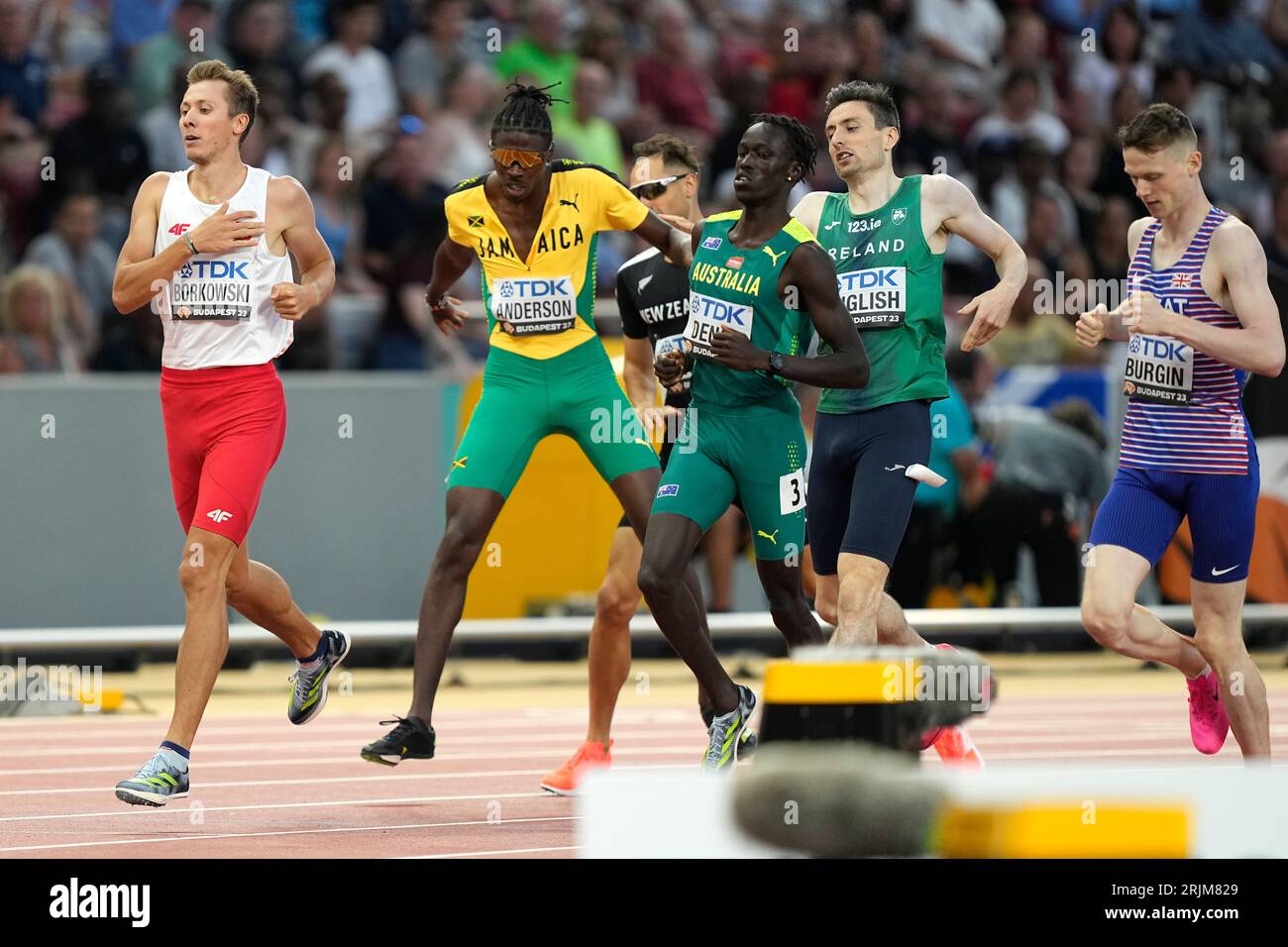 Athletes compete in a Men's 800-meters heat during the World Athletics ...