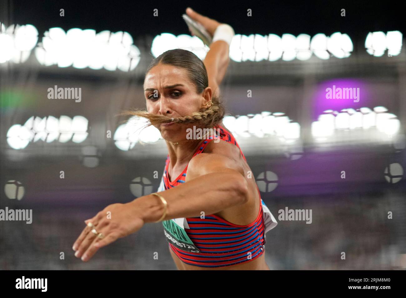 Valarie Allman, of the United States,, makes an attempt in the Women's ...
