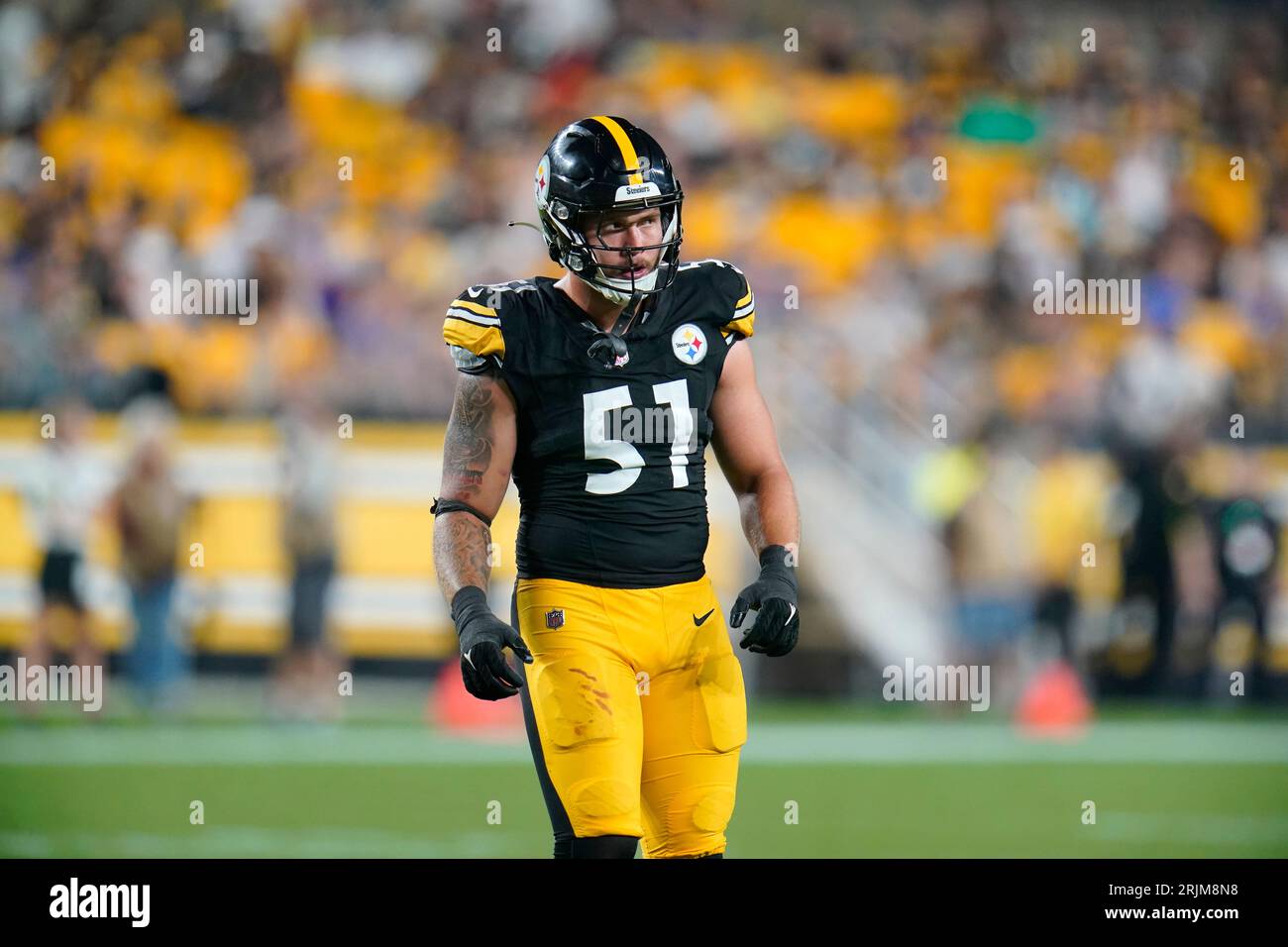 Pittsburgh Steelers linebacker Nick Herbig (51) plays in an NFL ...