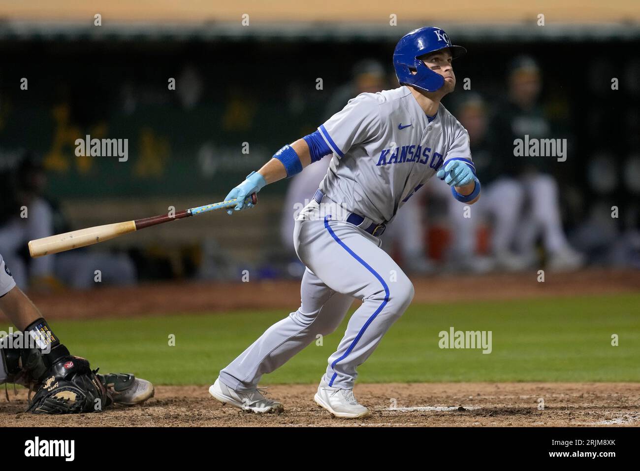 Kansas City Royals' Michael Massey during a baseball game against the Oakland Athletics in ...