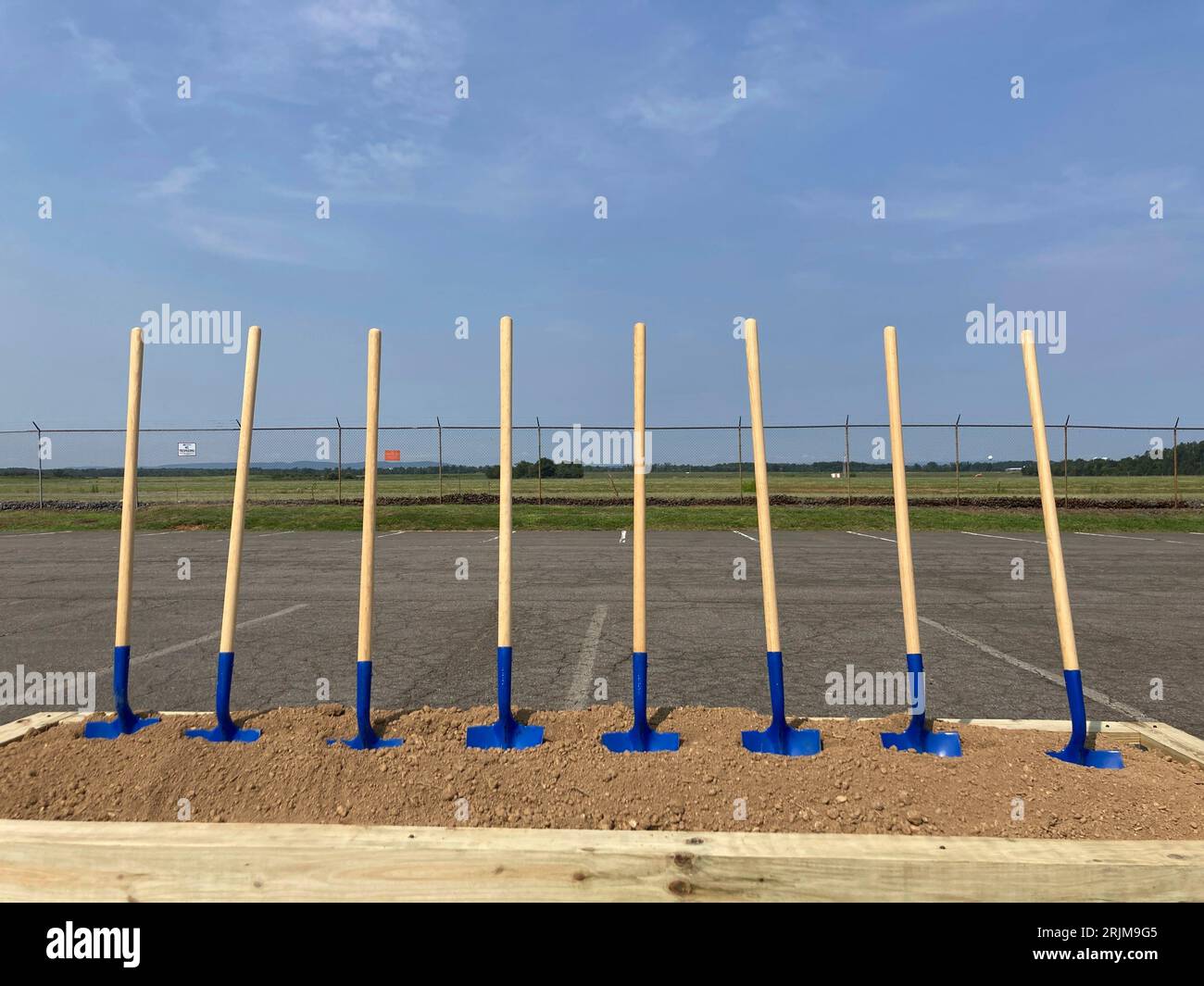 Shovels sit ready to go for the ceremonial groundbreaking of a solar ...