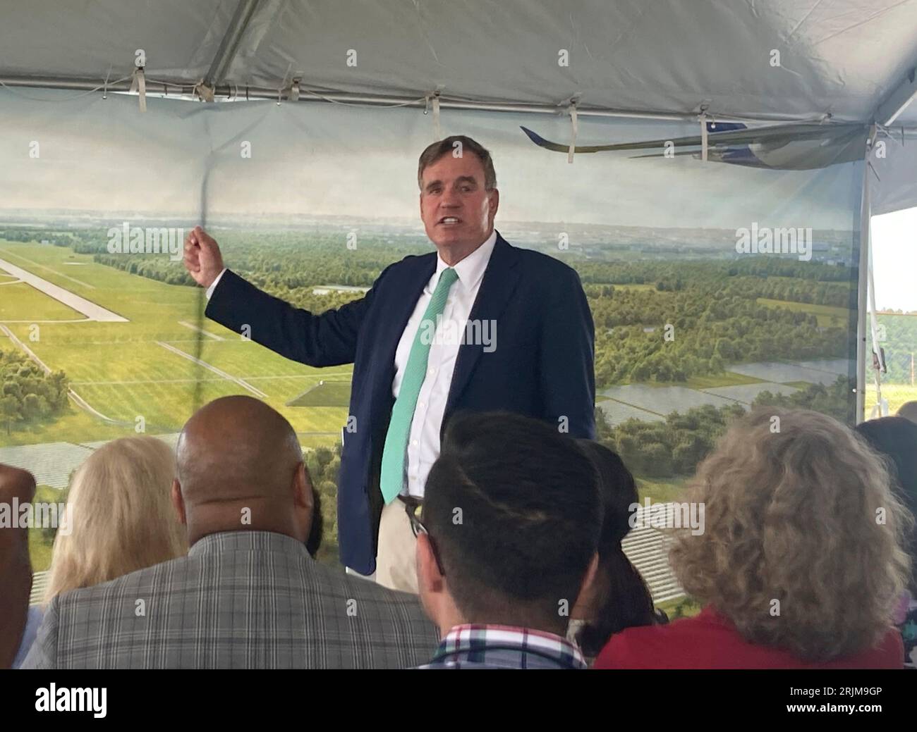 Sen. Mark Warner, D-Va., speaks during the groundbreaking ceremony for ...