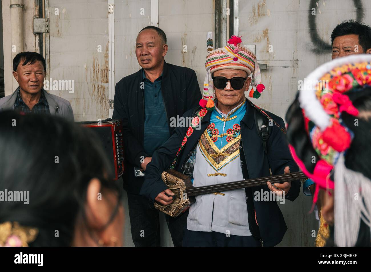A group of ethnic minorities in Southern China gathered together ...