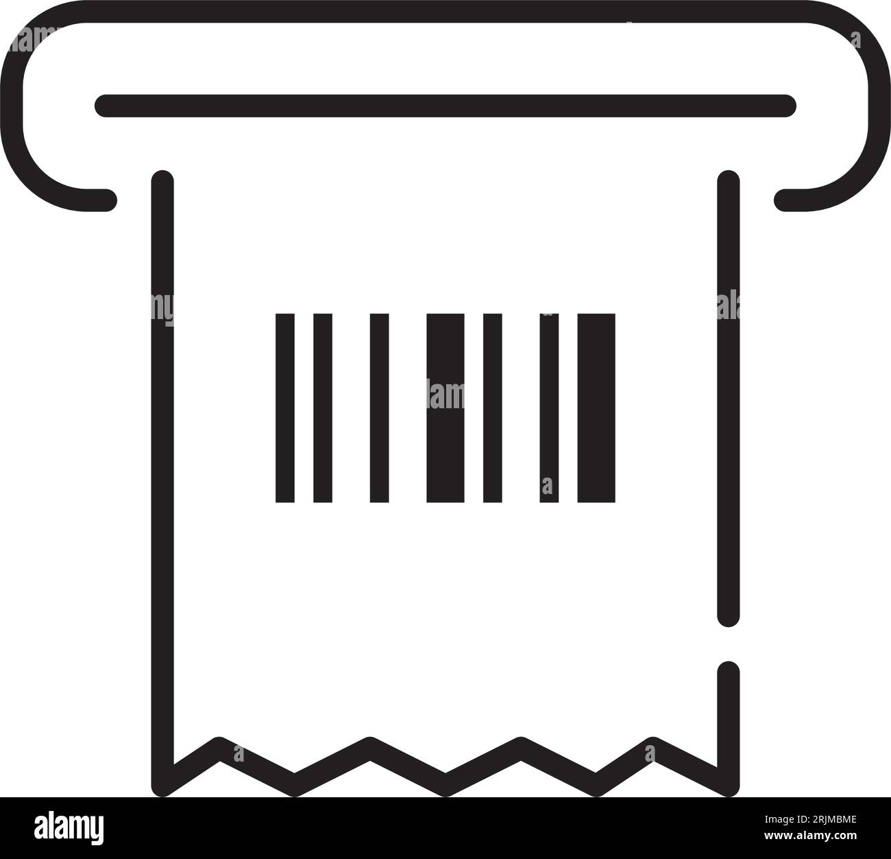 Receipt with barcode printed out. Contactless ATM or payment ...