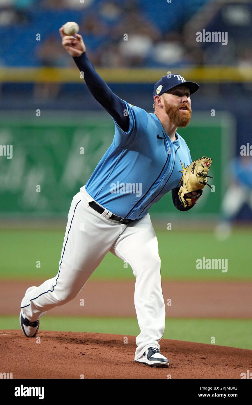 Tampa Bay Rays' Zack Littell pitches to the Colorado Rockies during the ...