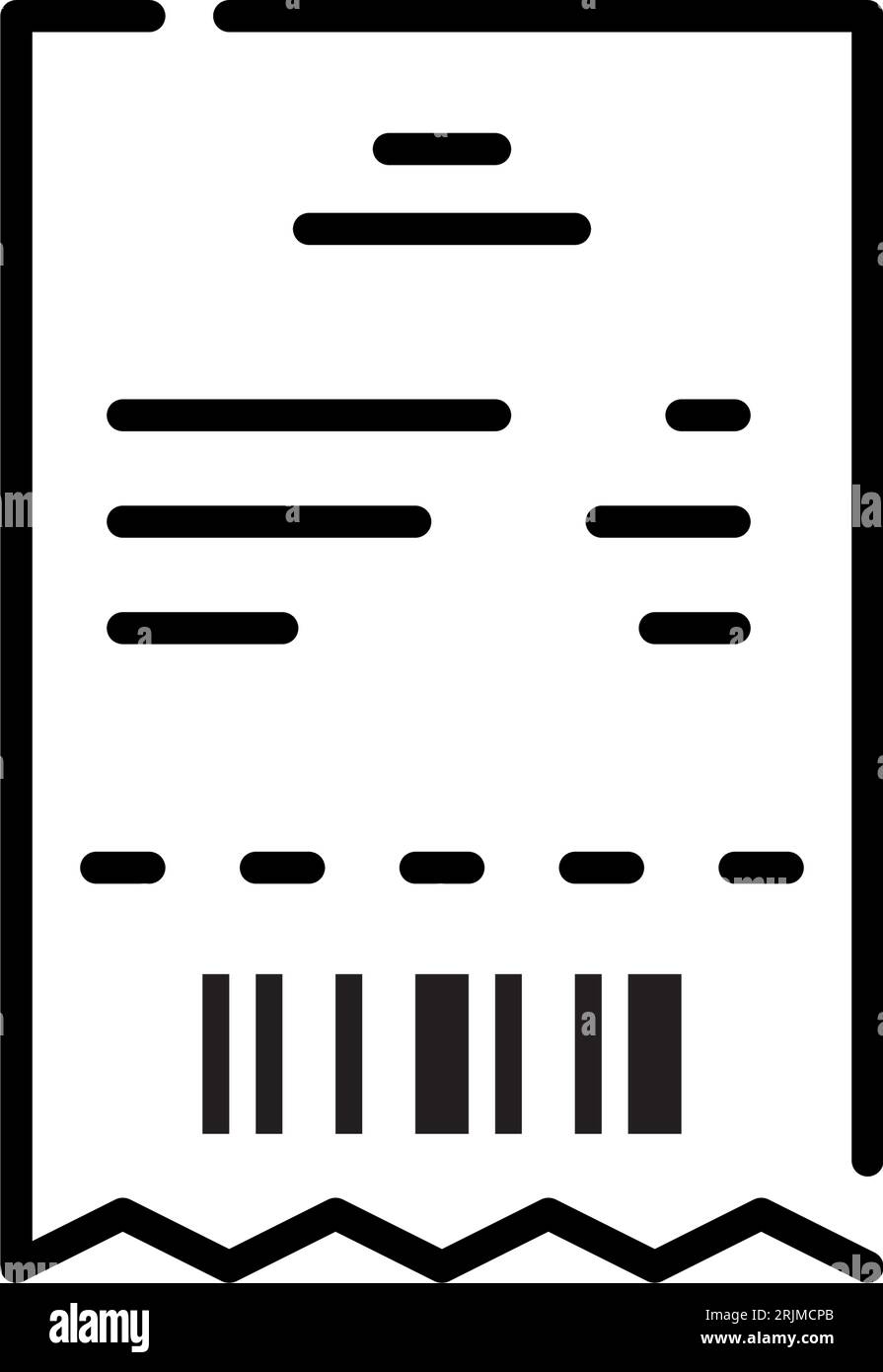 Shopping receipt with barcode at the bottom. Payment document. Pixel ...