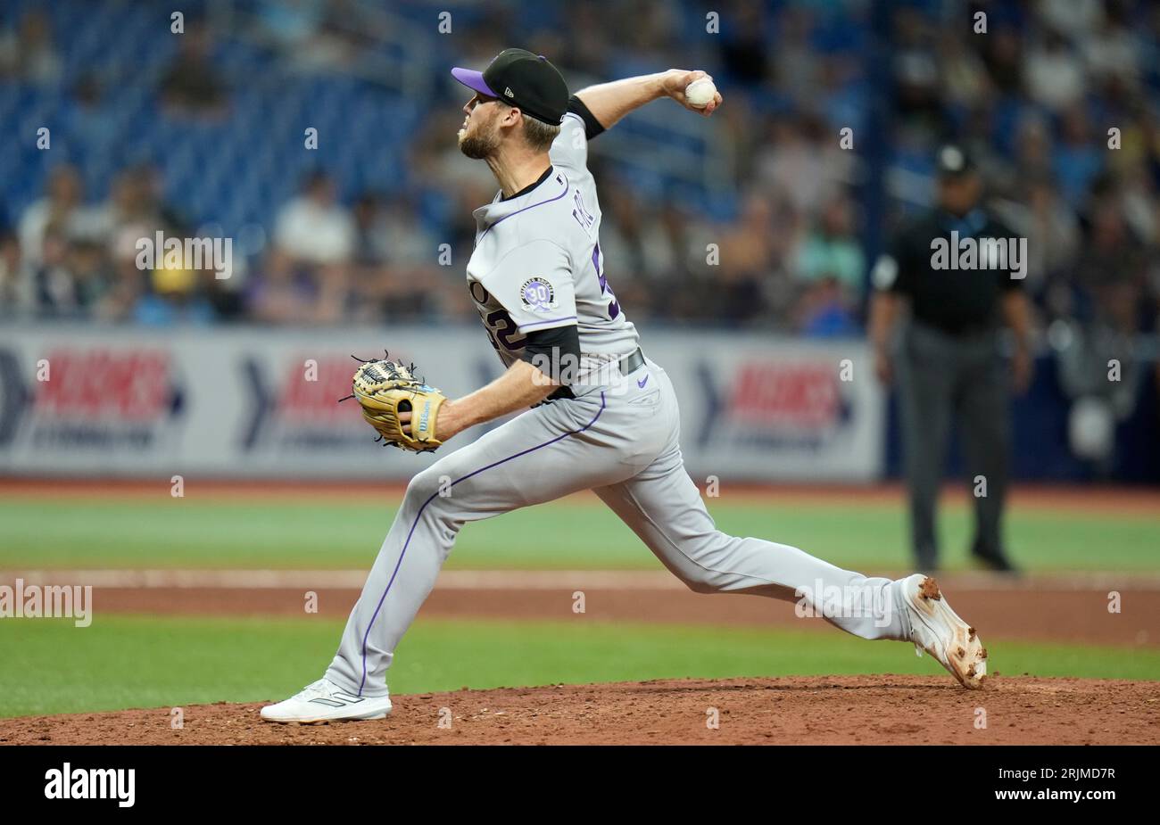 Colorado Rockies relief pitcher Daniel Bard against the Tampa Bay Rays ...