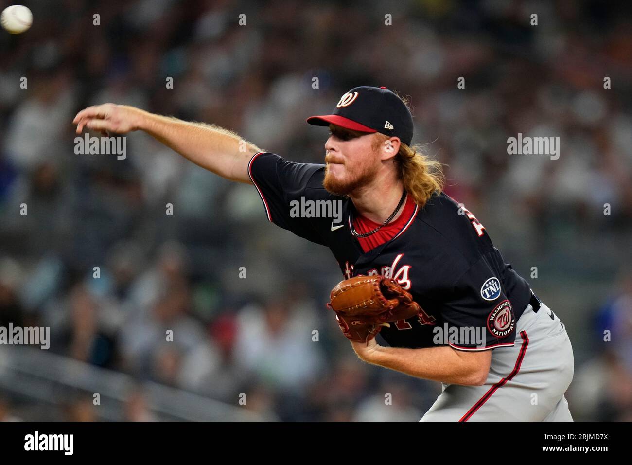 Washington Nationals' Mason Thompson pitches during the seventh inning ...