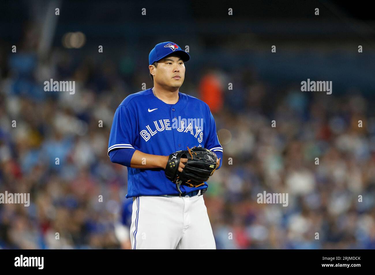 TORONTO, ON - AUGUST 01: Toronto Blue Jays starting pitcher Hyun Jin ...