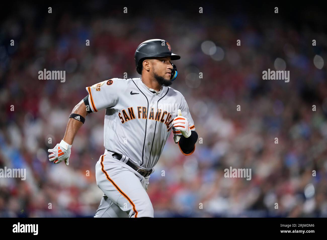 San Francisco Giants' Luis Matos plays during a baseball game, Tuesday ...