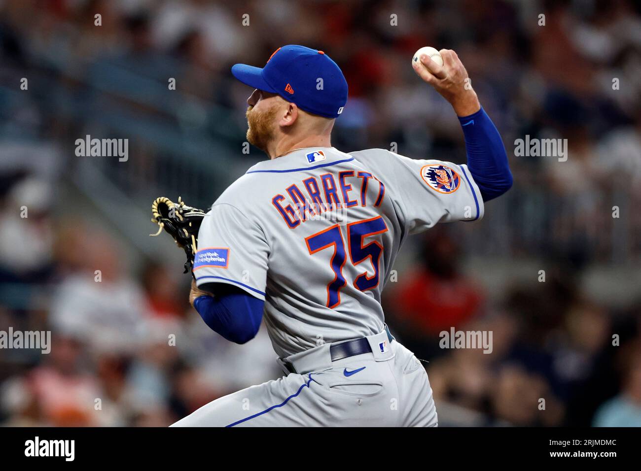 New York Mets relief pitcher Reed Garrett pitches during the seventh ...