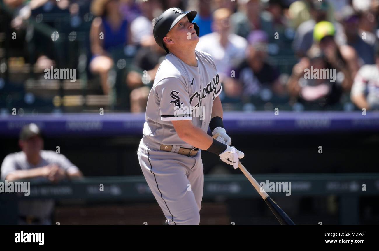 Chicago White Sox first baseman Andrew Vaughn (25) in the third inning ...