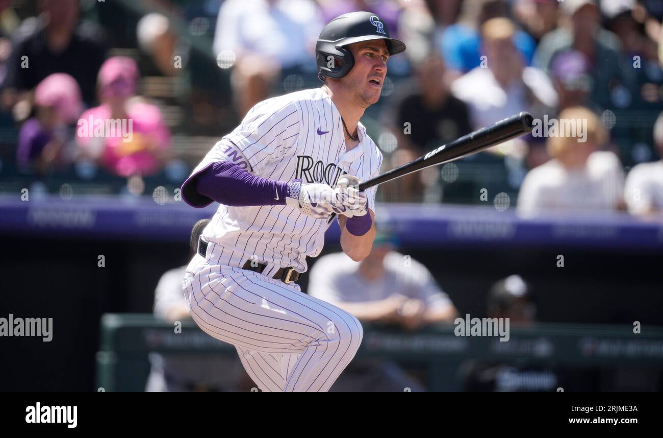 Colorado Rockies right fielder Nolan Jones (22) in the fourth inning of ...